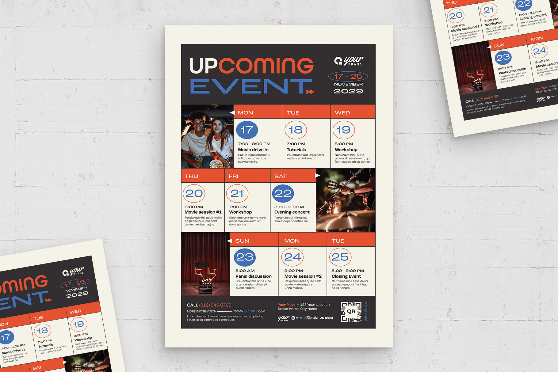 Event Calendar Flyer Template, a Flyer Template by BrandPacks