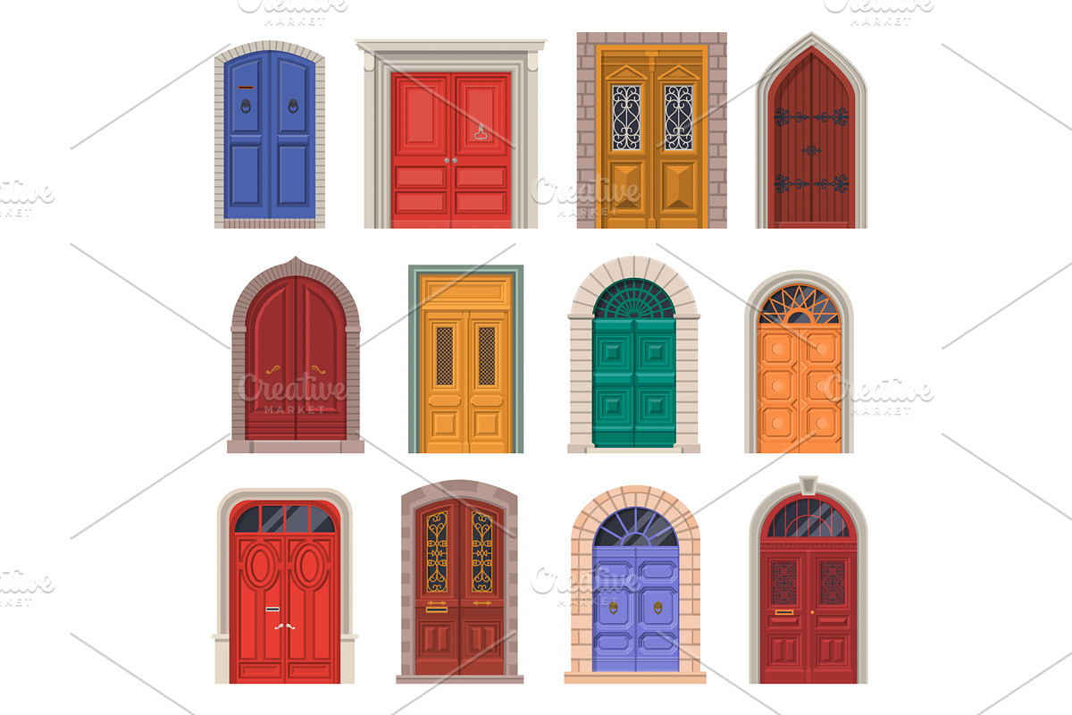 Old door vector icon or vintage, an Object Graphic by Elegant Solution