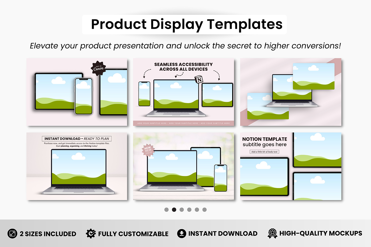 Notion Template Canva Mockups Bundle
