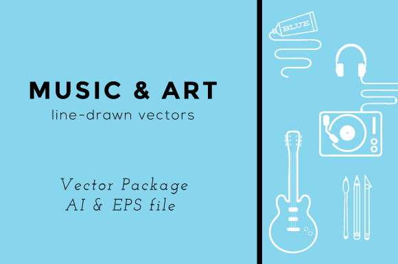 Music & Art Line Vectors, an Illustration by Land & Sea Co.