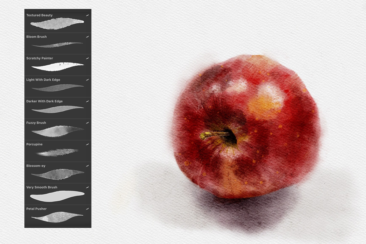 Elixir Watercolor Procreate Pack, a Brush Add-On by ArtbyHien