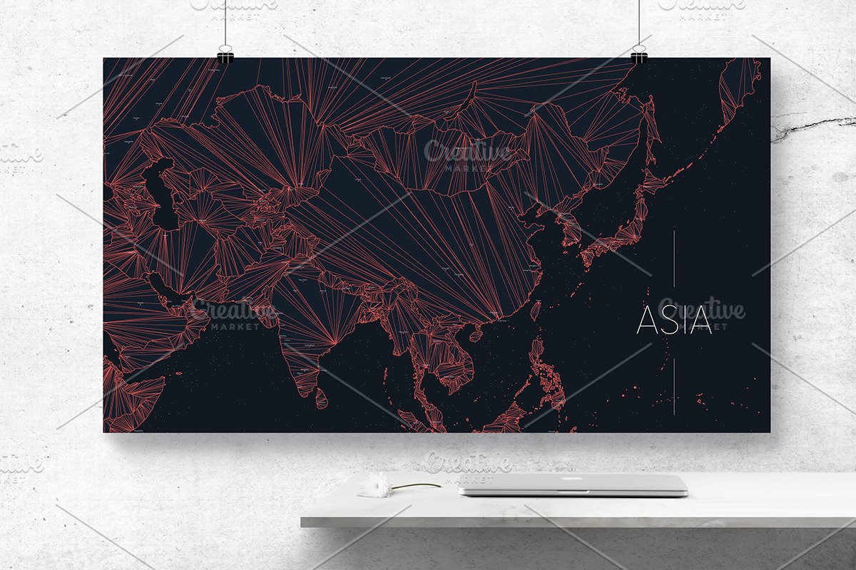 World map wireframe +, a Technology Illustration by MaximGertsen