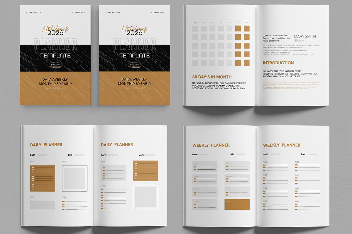 Daily Weekly Monthly Planner Design