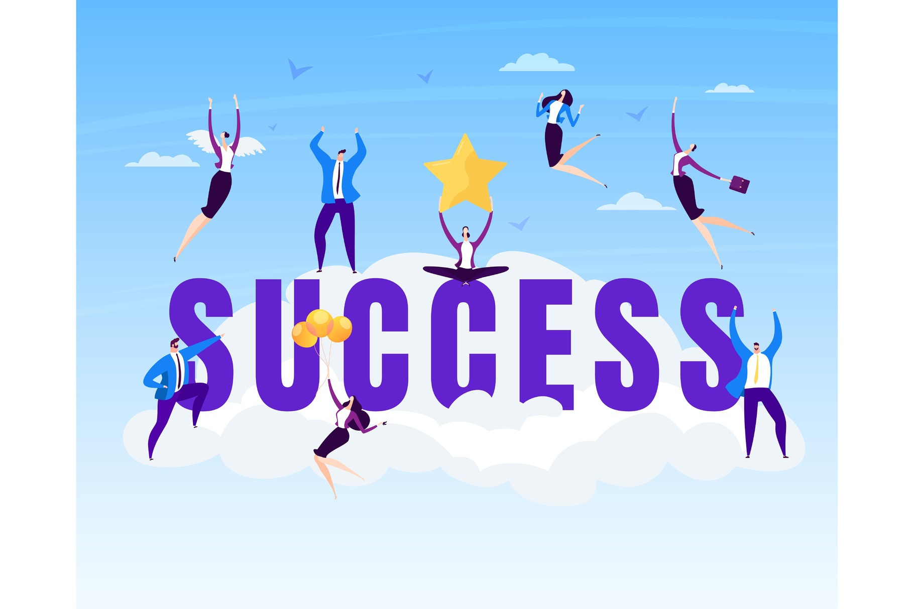 Business people success, vector, a Person Illustration by KitVector