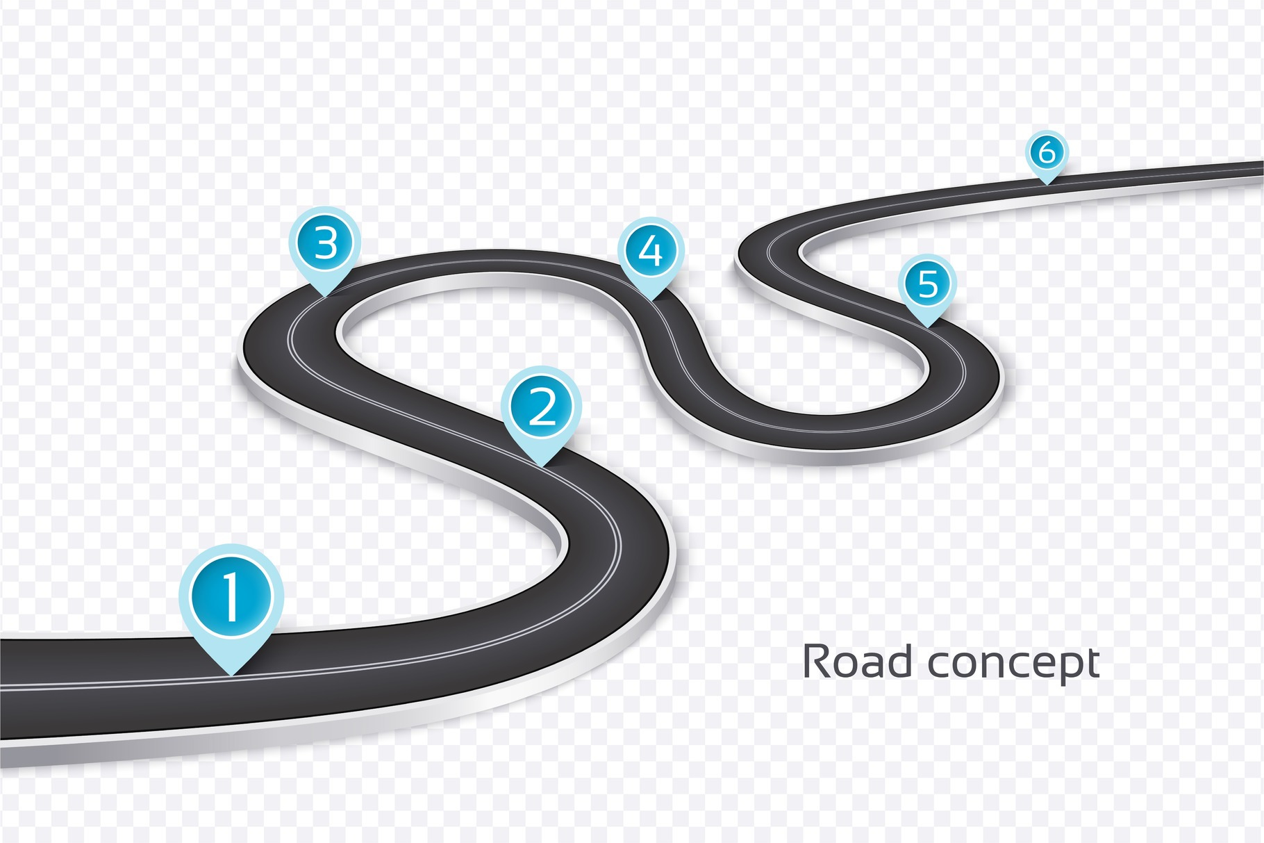 Winding 3d road infographic concept | Transportation Illustrations ...