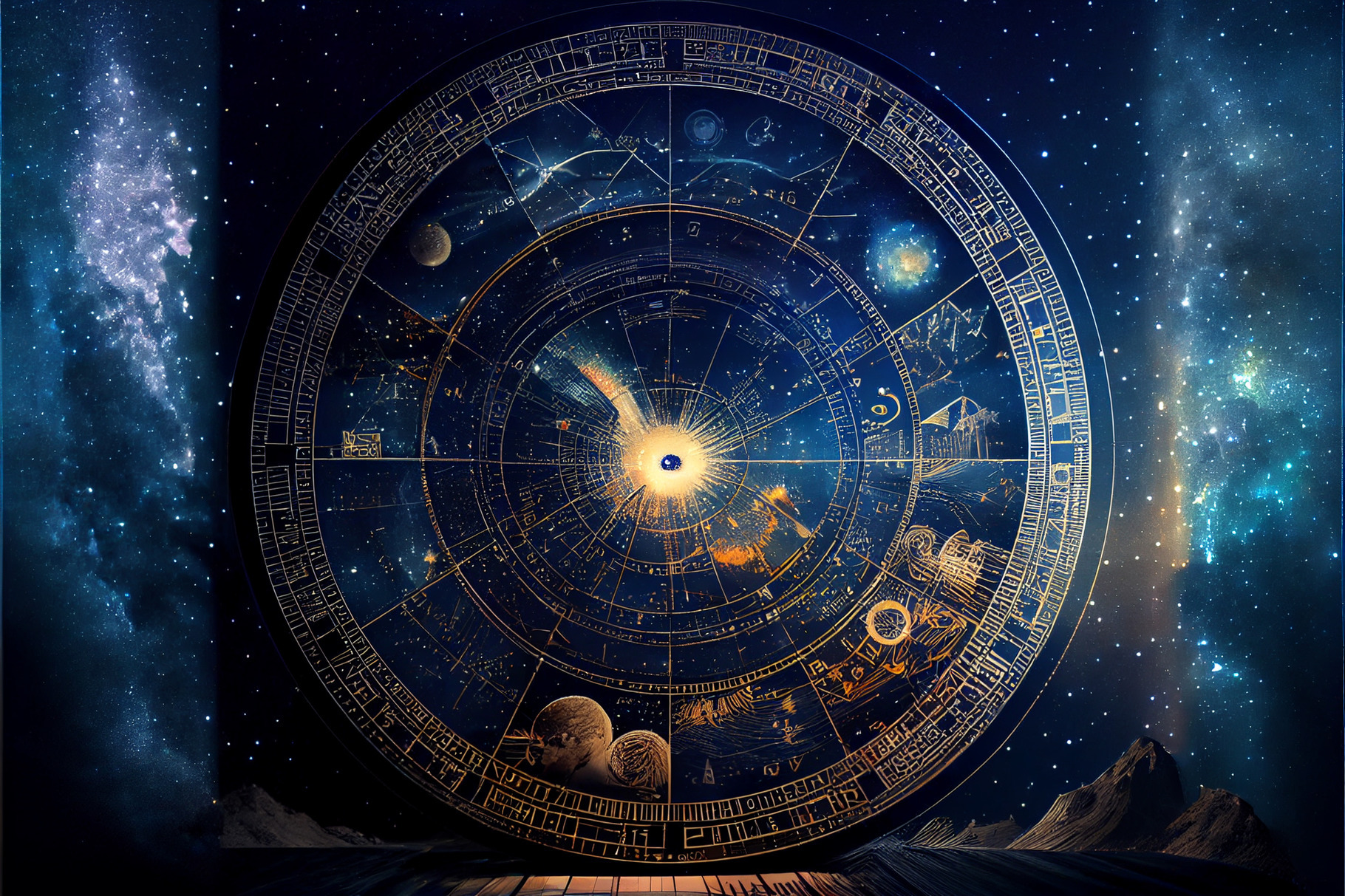 astrological chart with stars background, an Animal Illustration by ...