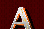 letter A vintage typography style, a Background Graphic by rawpixel