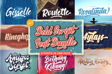 Bold Script Font Bundle Vol 1, a Script Font by StringLabs