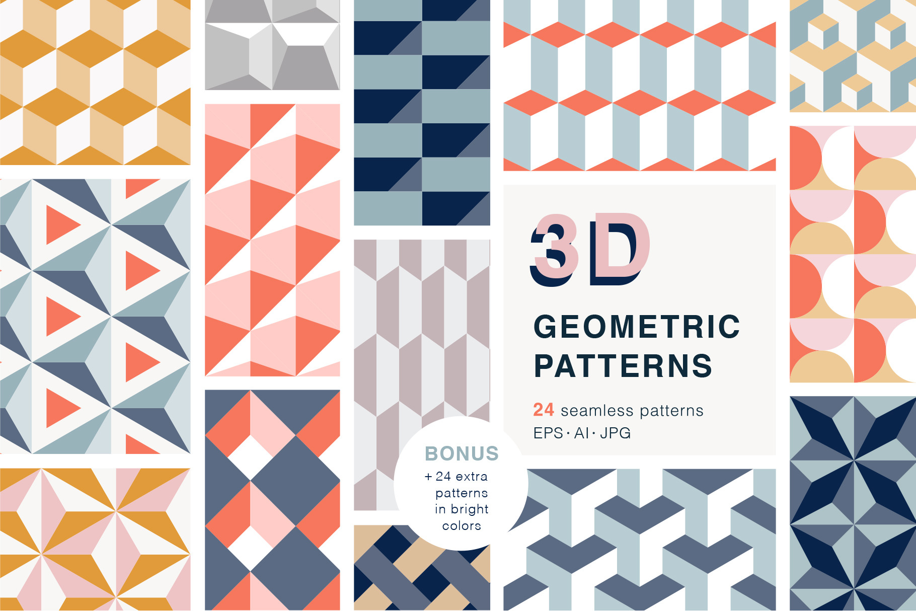 3D geometric patterns, a Pattern Graphic by Magnia