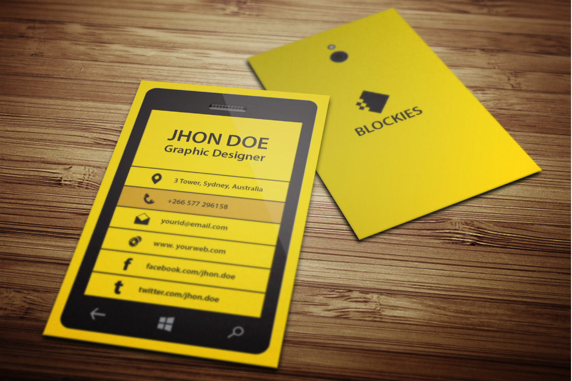 Smart Phone Business Card Template, a Business Card Template by Pentaclay