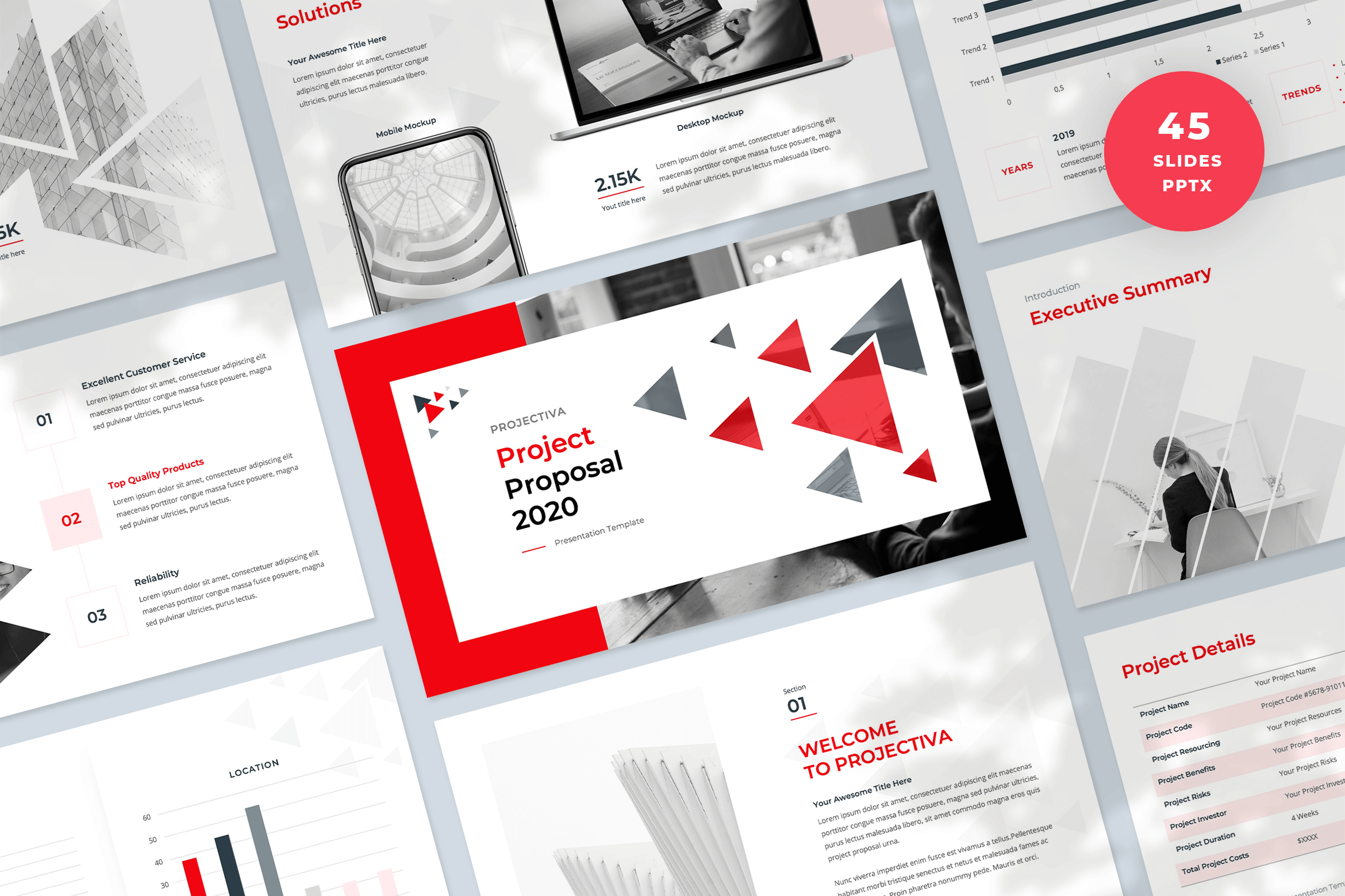 Project Proposal PowerPoint Template, a Presentation Template by Flat ...