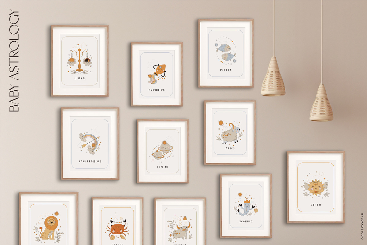 Baby Astrology. Zodiac collection, an Animal Illustration by lokko studio