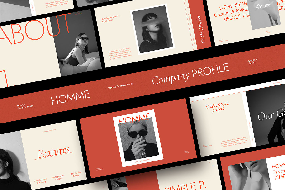 HOMME Company Profile, a Presentation Template by Simple P.