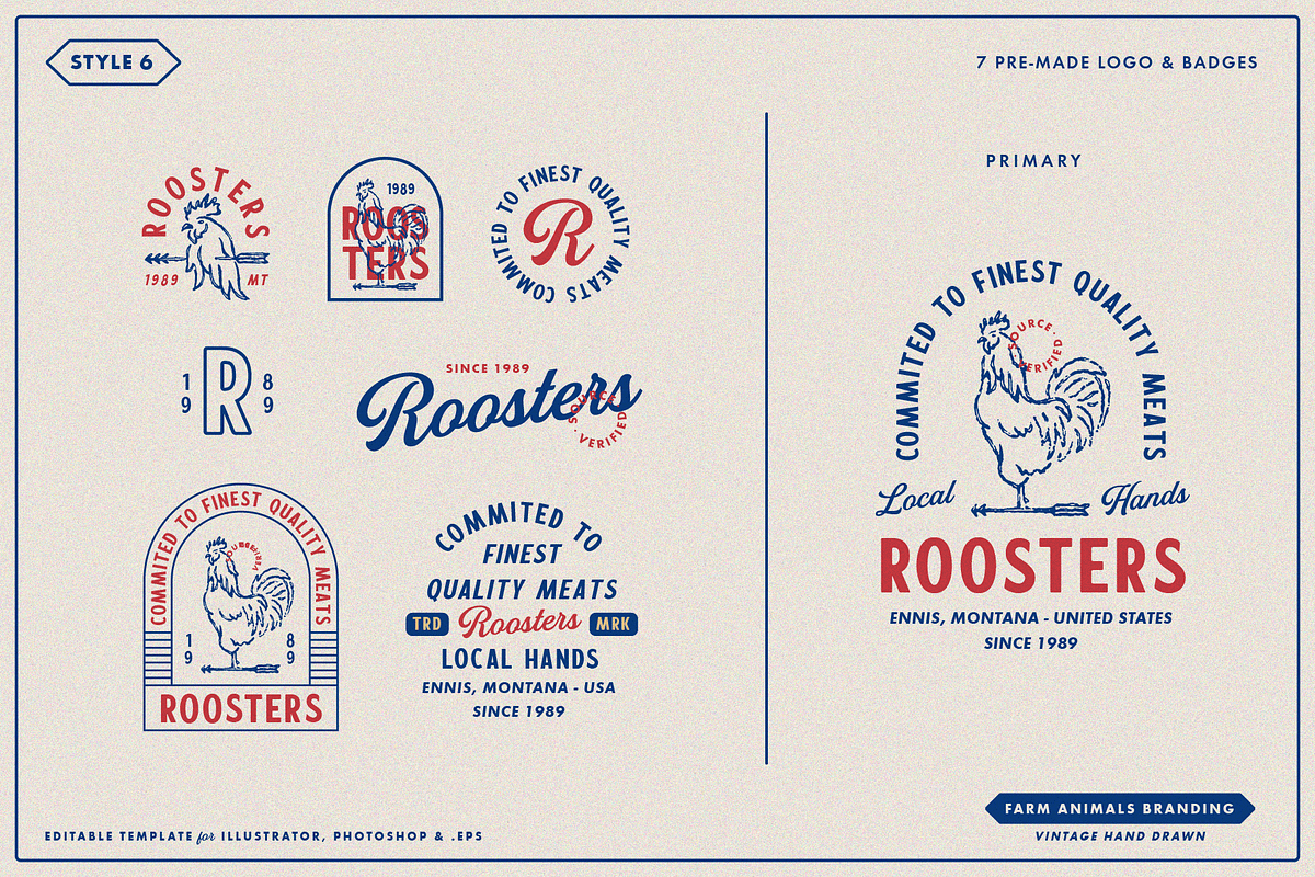 Farm Animals Branding, a Branding & Logo Template by Refolve Design