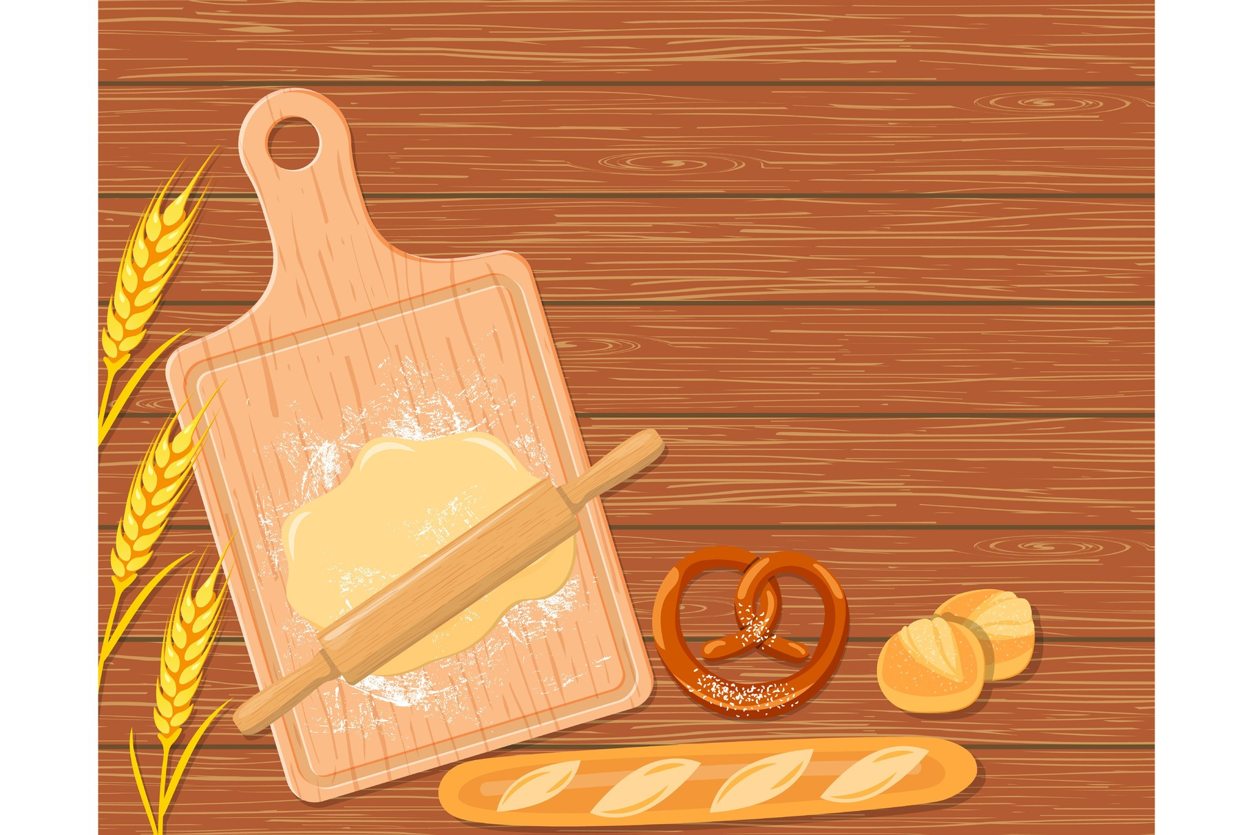 background with a cutting board,, a Food Illustration by ModVector