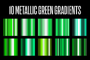 10 Metallic Green Gradients .AI, a Gradient Add-On by P-G-H