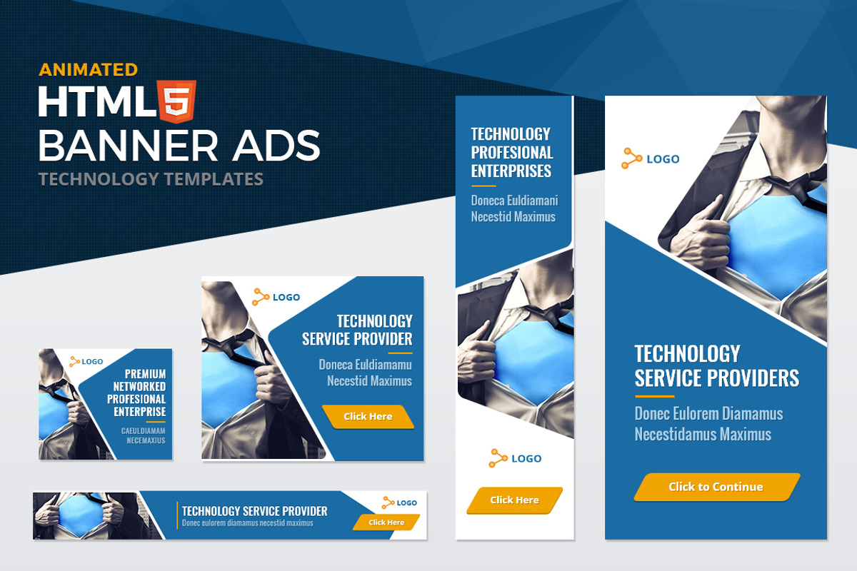 HTML5 Technology Banner Ad Templates, a HTML Template by KingBanners