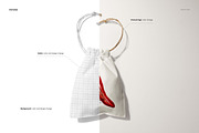 Linen Drawstring Pouch Mockup Set, a Product Mockup by creatsy5