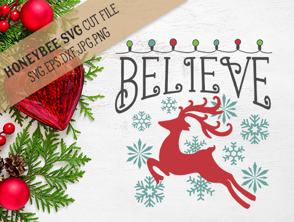 Believe Christmas SVG EPS DXF JPG, a Decorative Illustration by JBArt ...