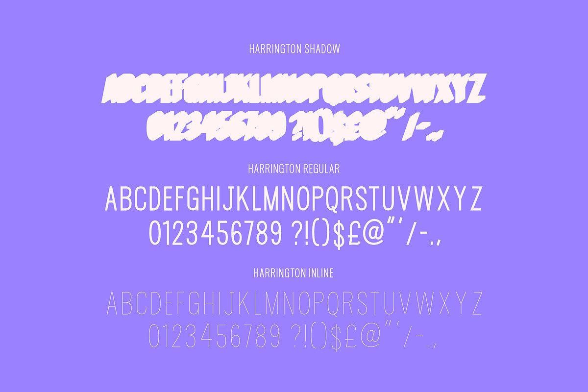 Harrington Layered Font Family, a Sans Serif Font by Salt & Pepper Designs