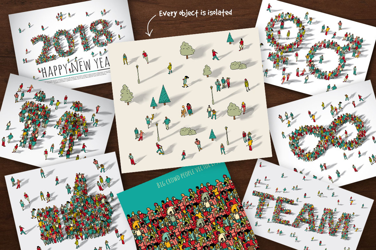 Group people vector set, an Object Illustration by Crowhouse