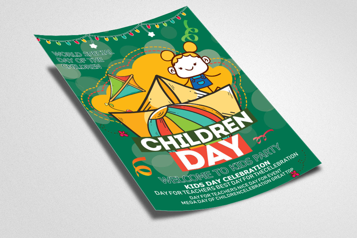 Happy Children day Poster, a Flyer Template by Psd Templates
