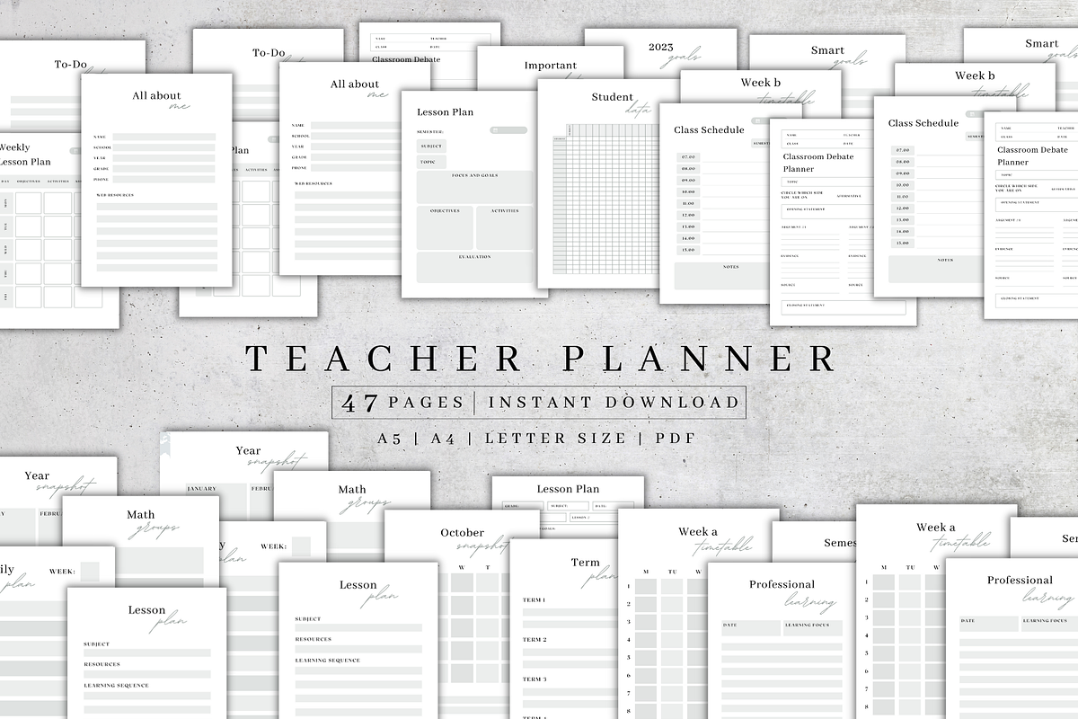 Digital Teacher Planner Template PDF, a Stationery Template by BRANDcontent