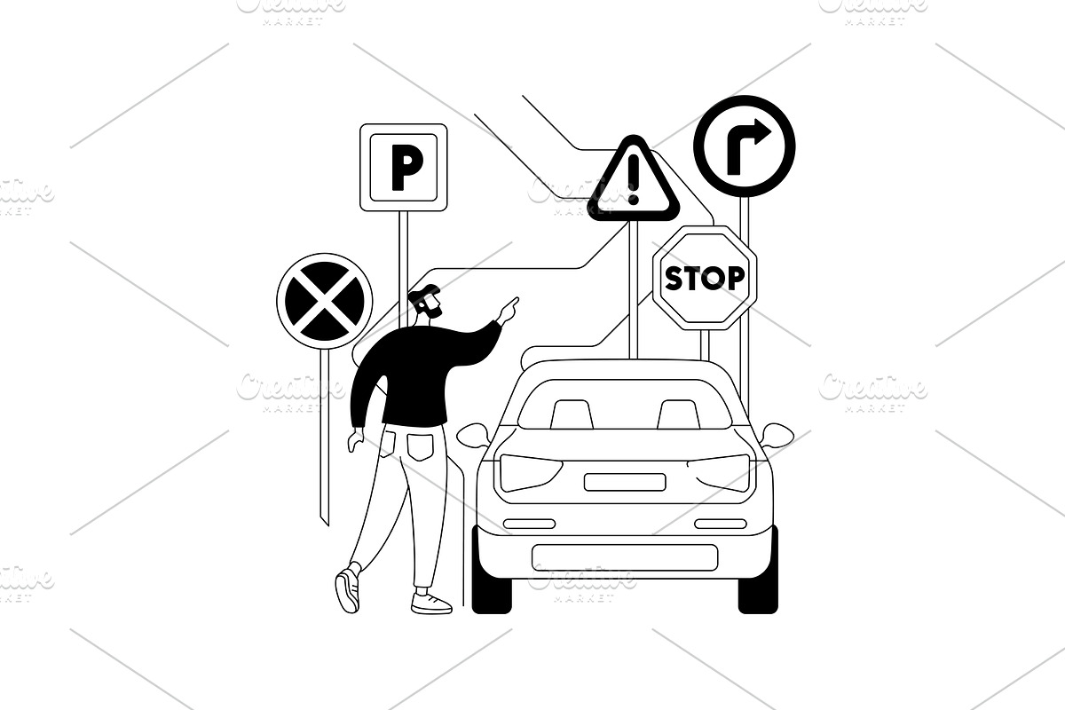 Traffic signs abstract concept, an Illustration by Visual Generation ...