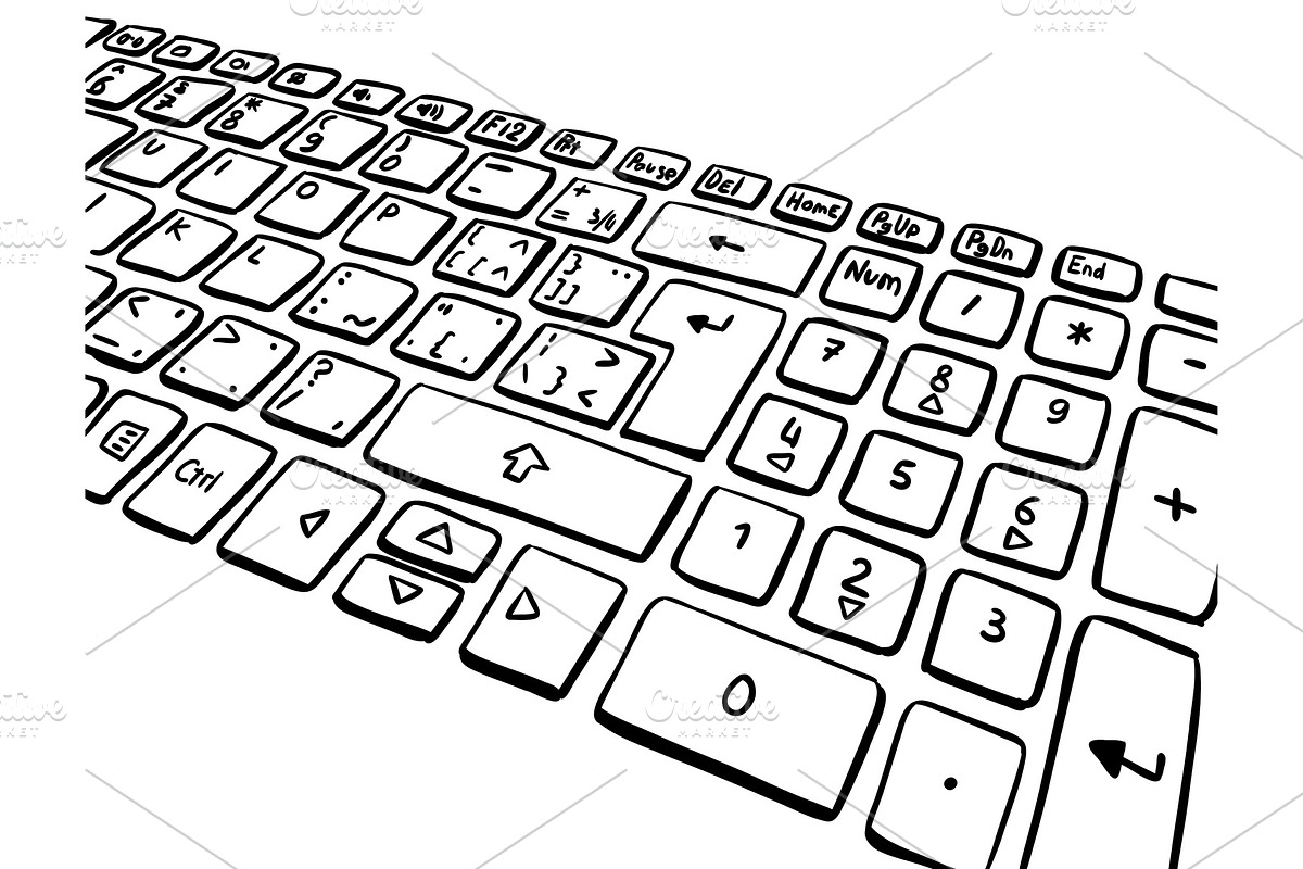 Keyboard keys sketch. Enter key, an Object Graphic by Vector illustrations