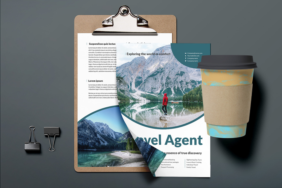 Travel Agent Agency Print Pack, a Poster Template by TemplatesNow!
