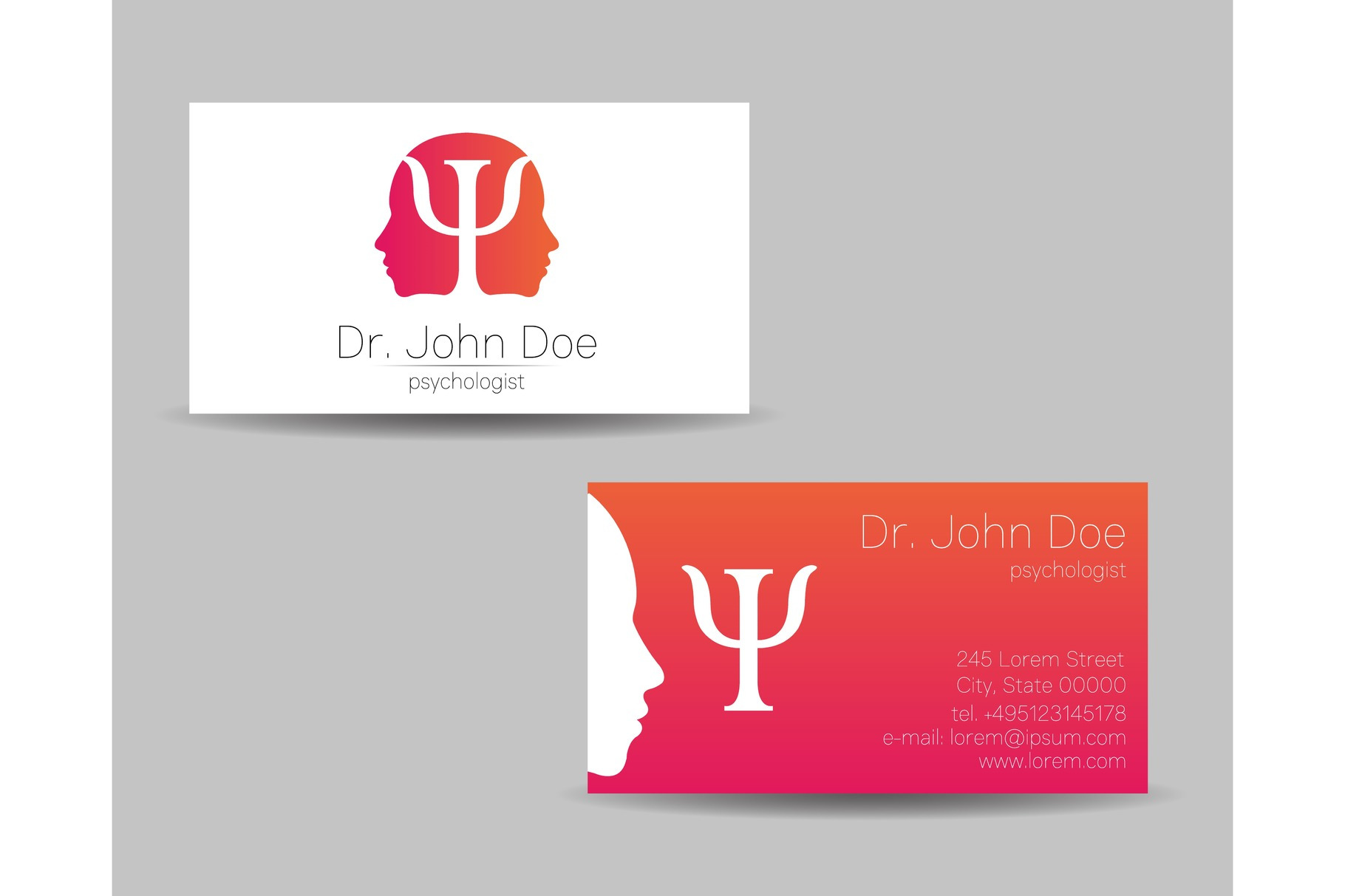 Psychology vector visit card. Modern | Decorative Illustrations ...