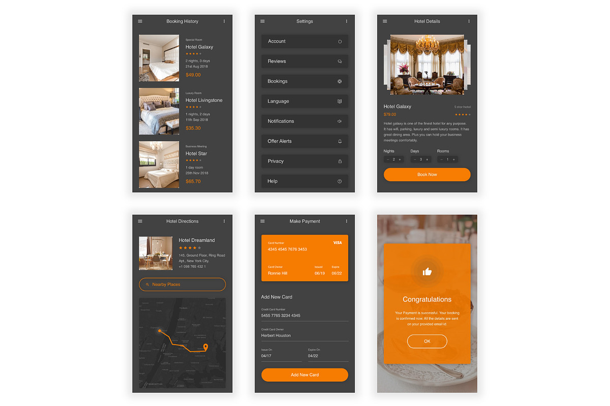Hotel Booking & Reservation UI Kit, an UI Kit Template by themelove