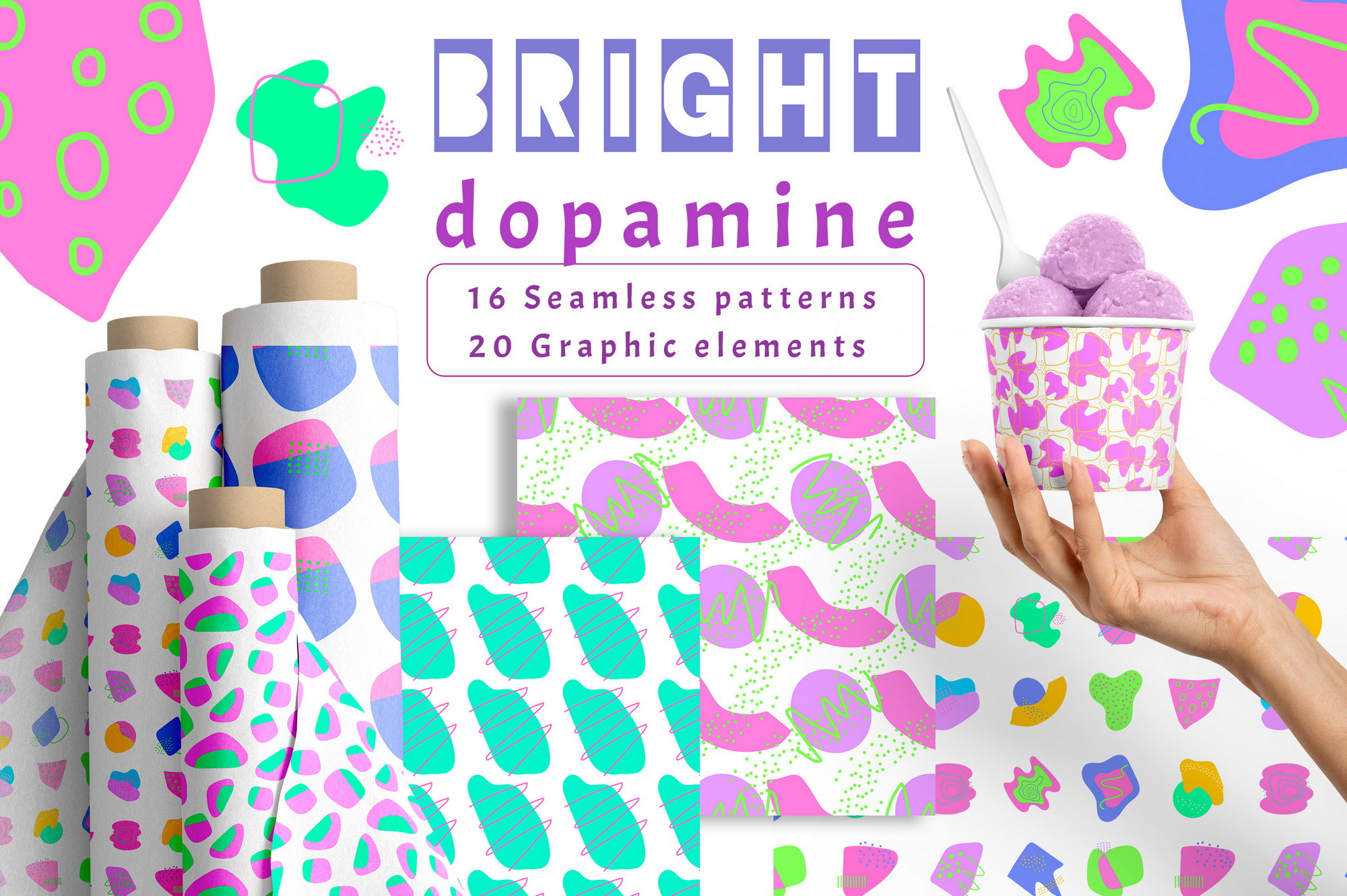 90s-Y2K Geometric Seamless Patterns