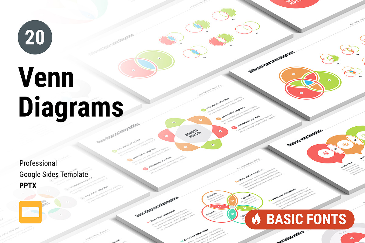 Venn Diagrams Pack for Google Slides, a Presentation Template by HiSlide.io