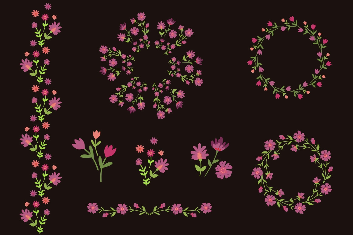 Set of scrapbook flowers, a Graphic by Dainia