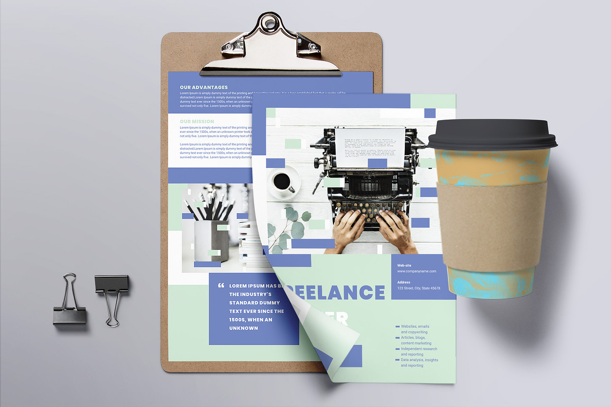 Freelance Writer Flyer, a Flyer Template by TemplatesNow!