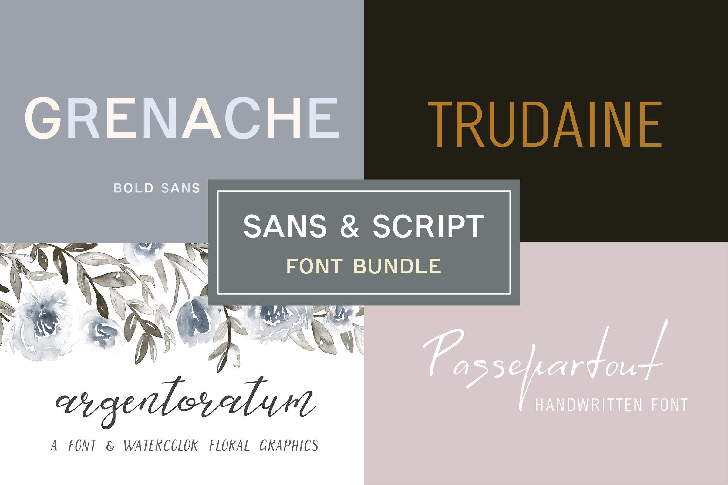 Sans & Script Font Bundle, a Sans Serif Font by Anya-D