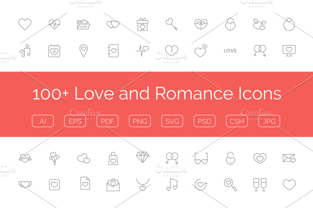 100+ Love and Romance Vector Icons, an Outline Icon by Vectors Market