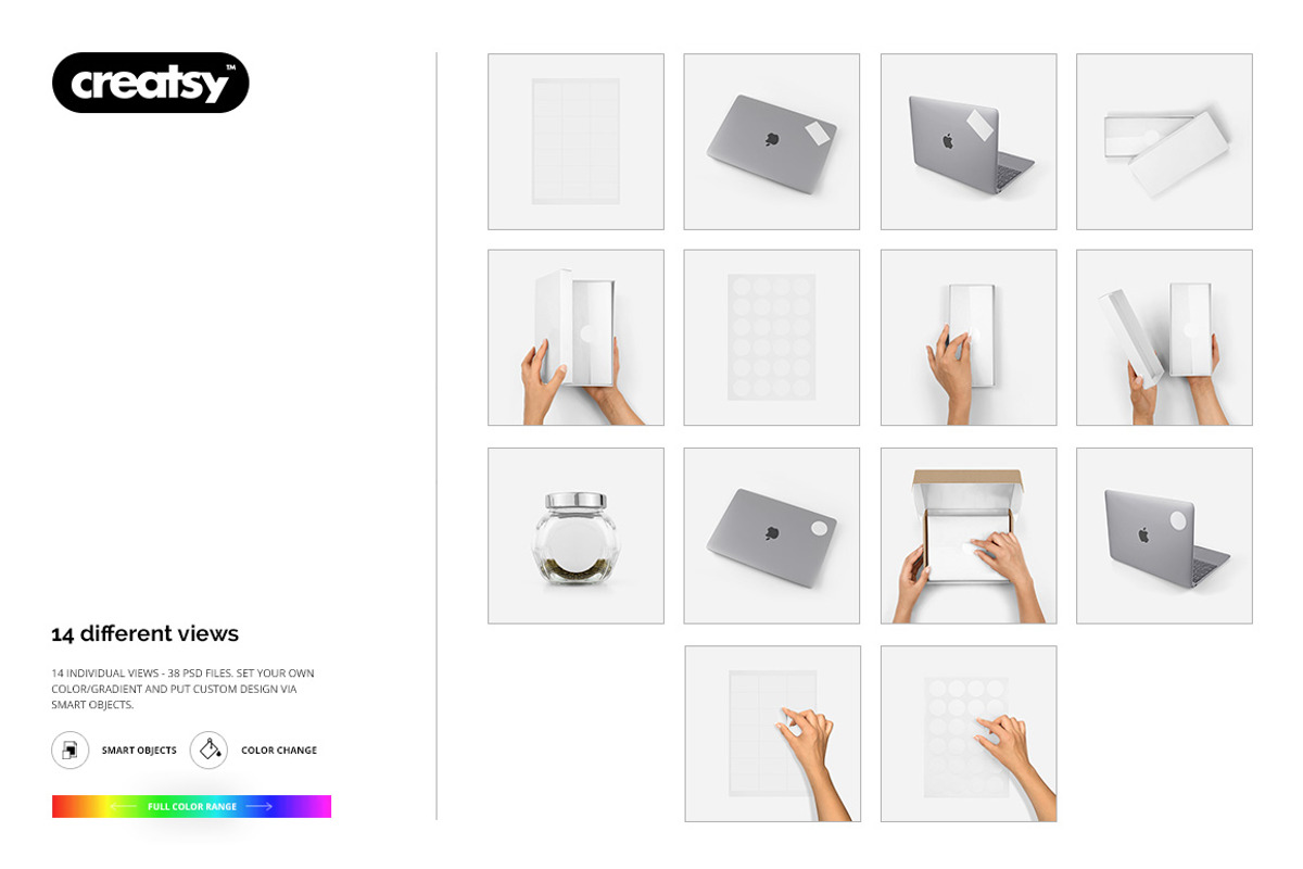 Stickers Mockup Set, a Product Mockup by creatsy5