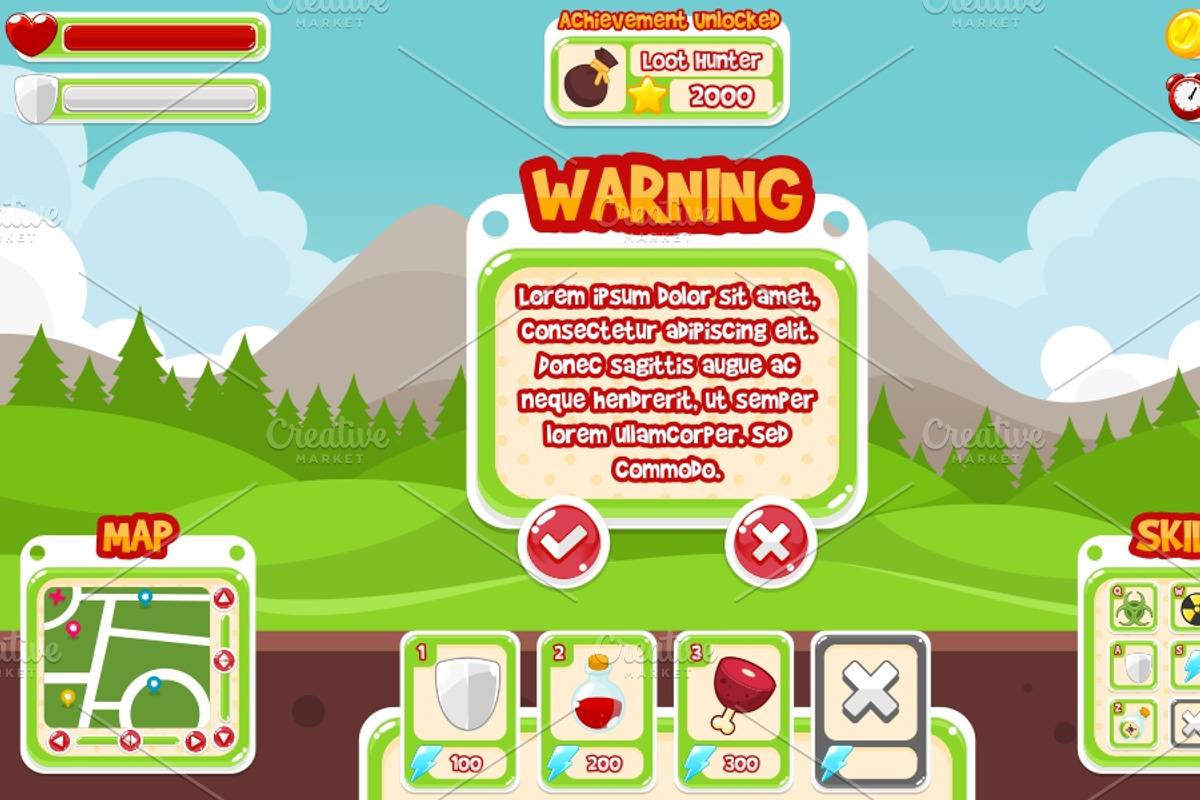 Cartoon Games GUI Pack 18, an Android Mockup by pzUH
