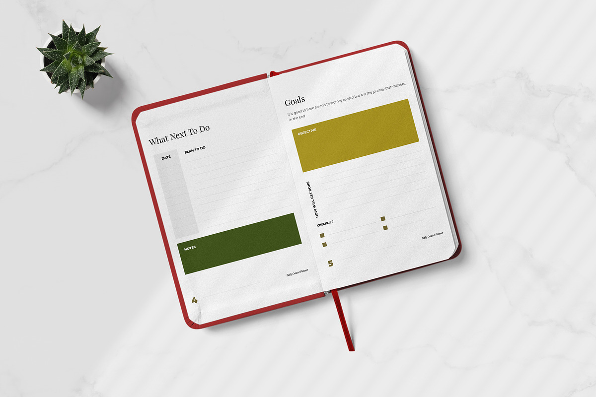 Daily Book Planner Template, a Stationery Template by TMint Play ...