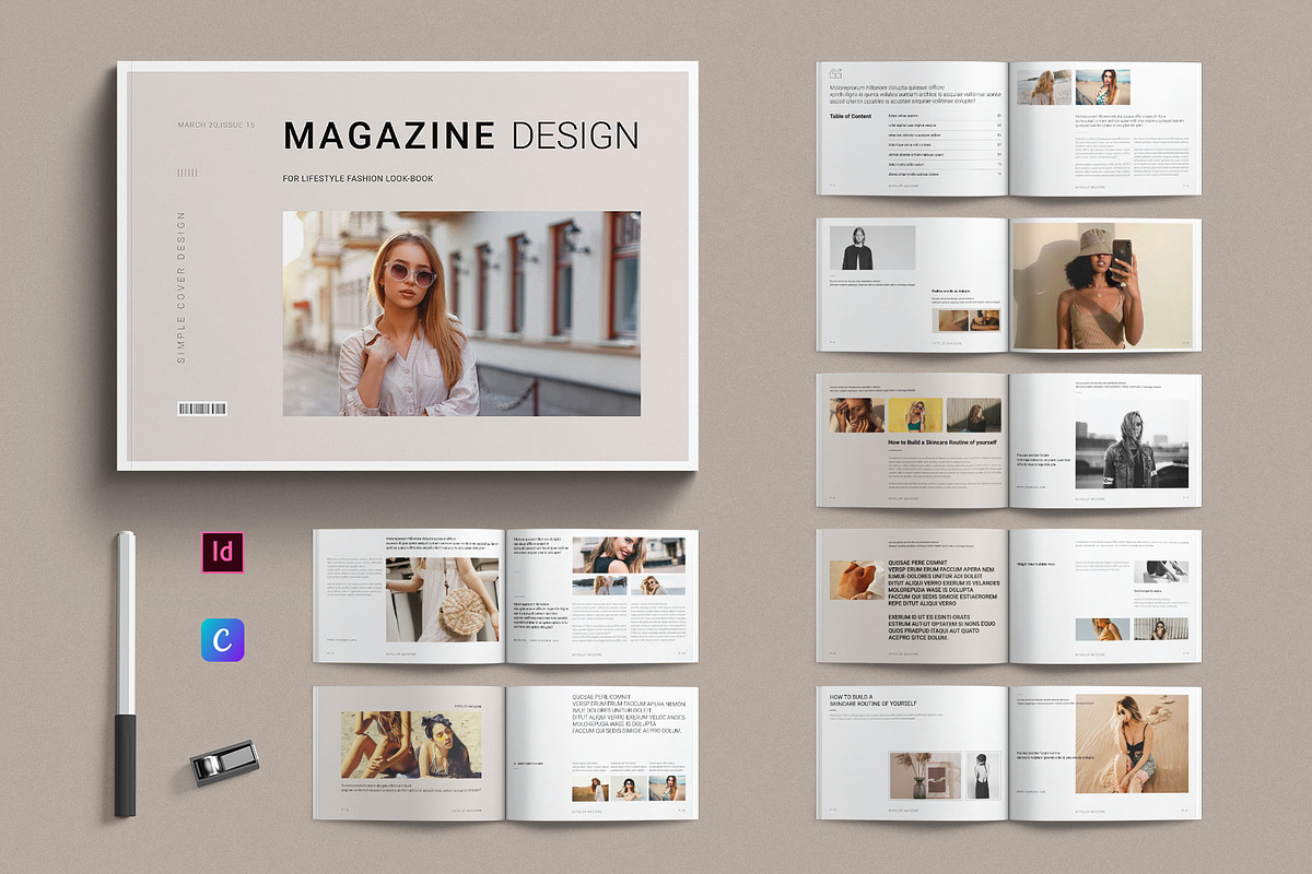 Magazine Template Landscape, a Magazine Template by E-Type