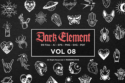 99 Dark Element Symbol Occult Tattoo, an Object Graphic by Morspective