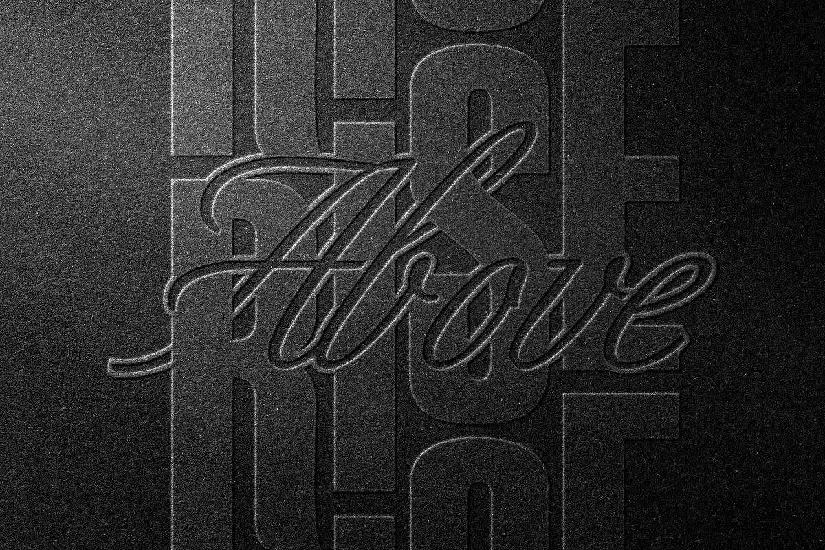 Black Craft Paper Emboss Mockup, a Layer Style Add-On by Design Squad