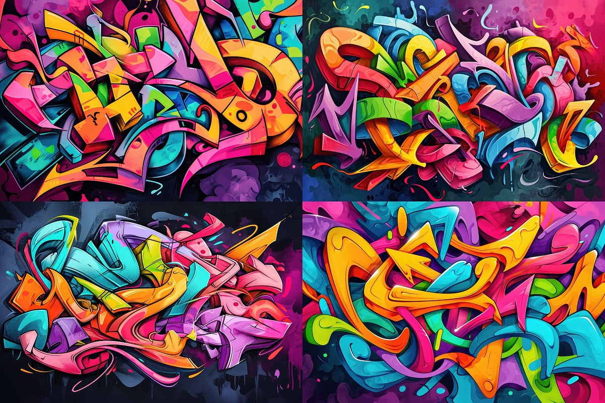 26 Urban Graffiti Backgrounds, a Background Graphic by HipFonts