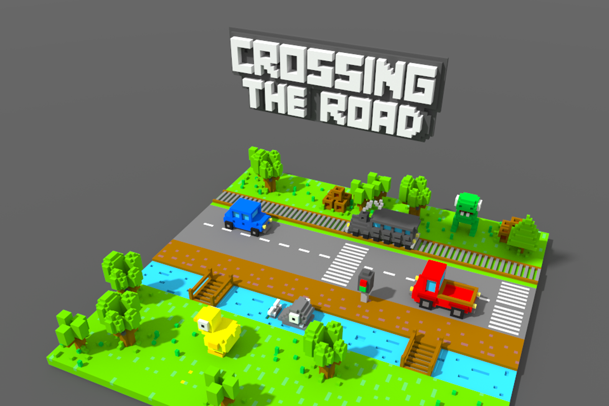 Crossy Road Style Game Voxel Assets, an Environmental 3D Model by ...