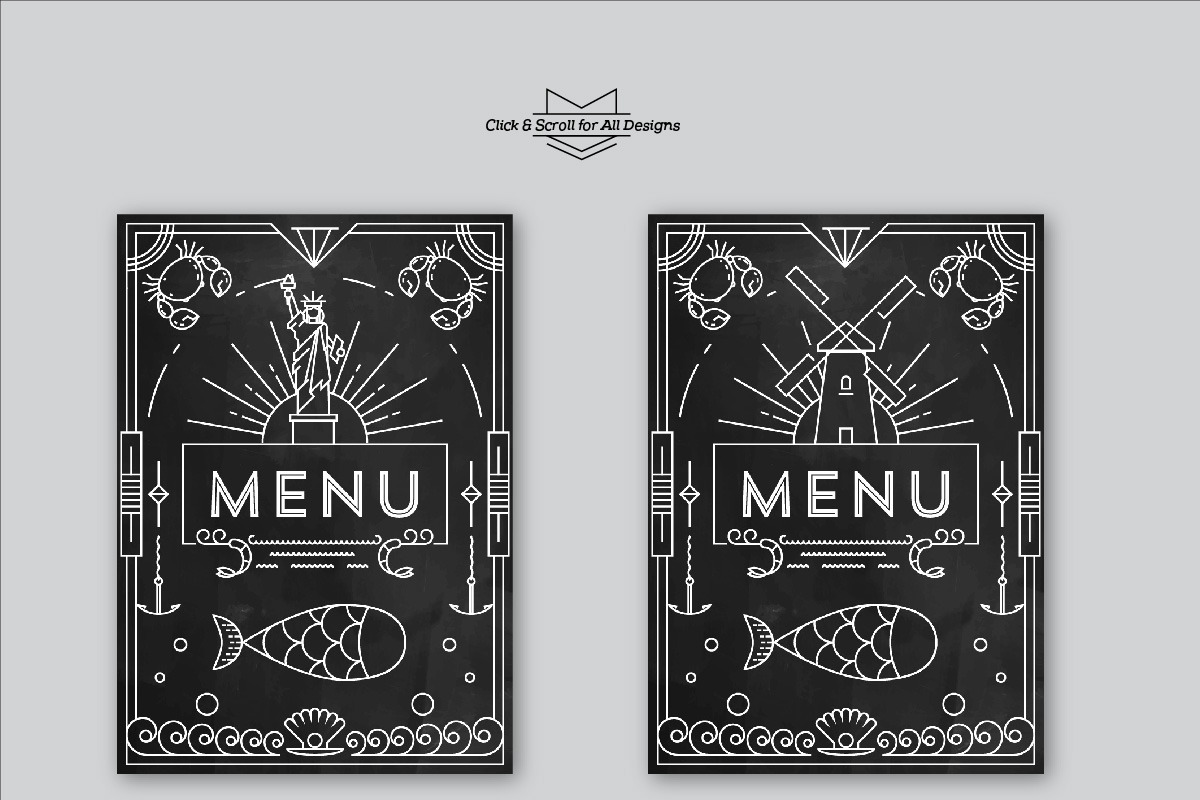 90 Linear Style Menu Designs, a Templates & Theme by Kursat Unsal