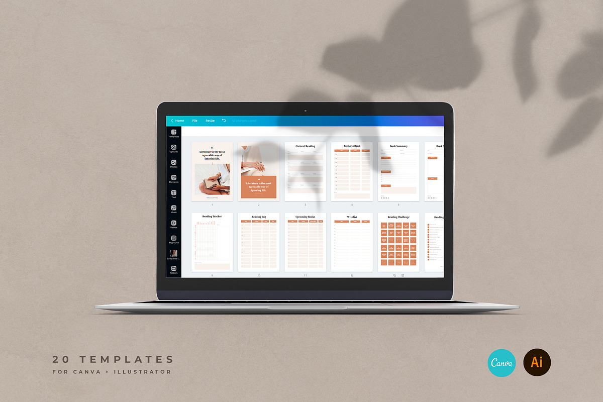 CANVA Reading Planner Bundle, a Templates & Theme by AndrewPixel
