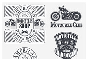 Set of vintage motorcycle labels | Illustrations ~ Creative Market