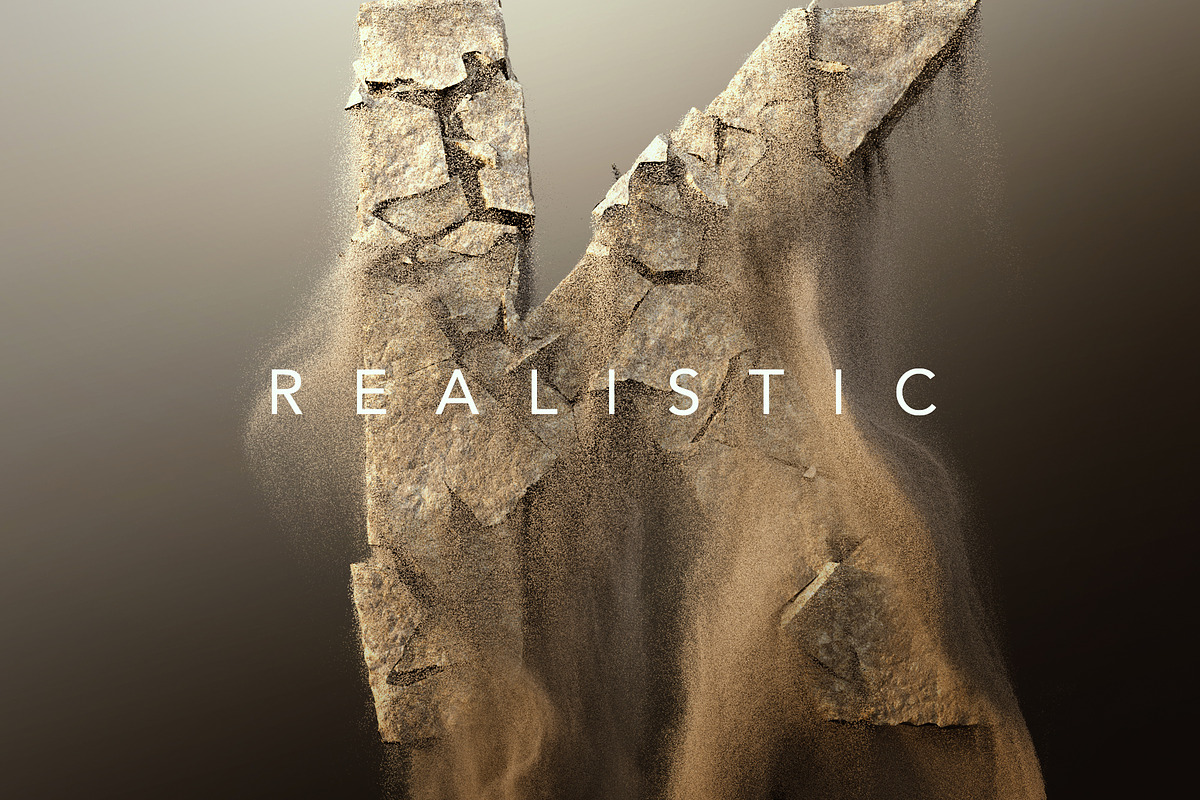 PSD Sand 3D Letters, an Object Graphic by GK Creative